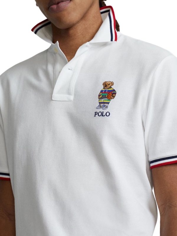 Polo Ralph Lauren Bear Polo Shirt Custom Slim Fit - White Polo Ralph Lauren Bear Polo Shirt ...